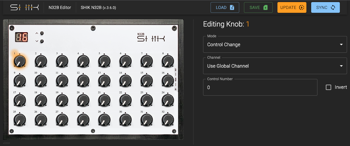 N32B-Web-Editor | Web editor for the N32B midi controller